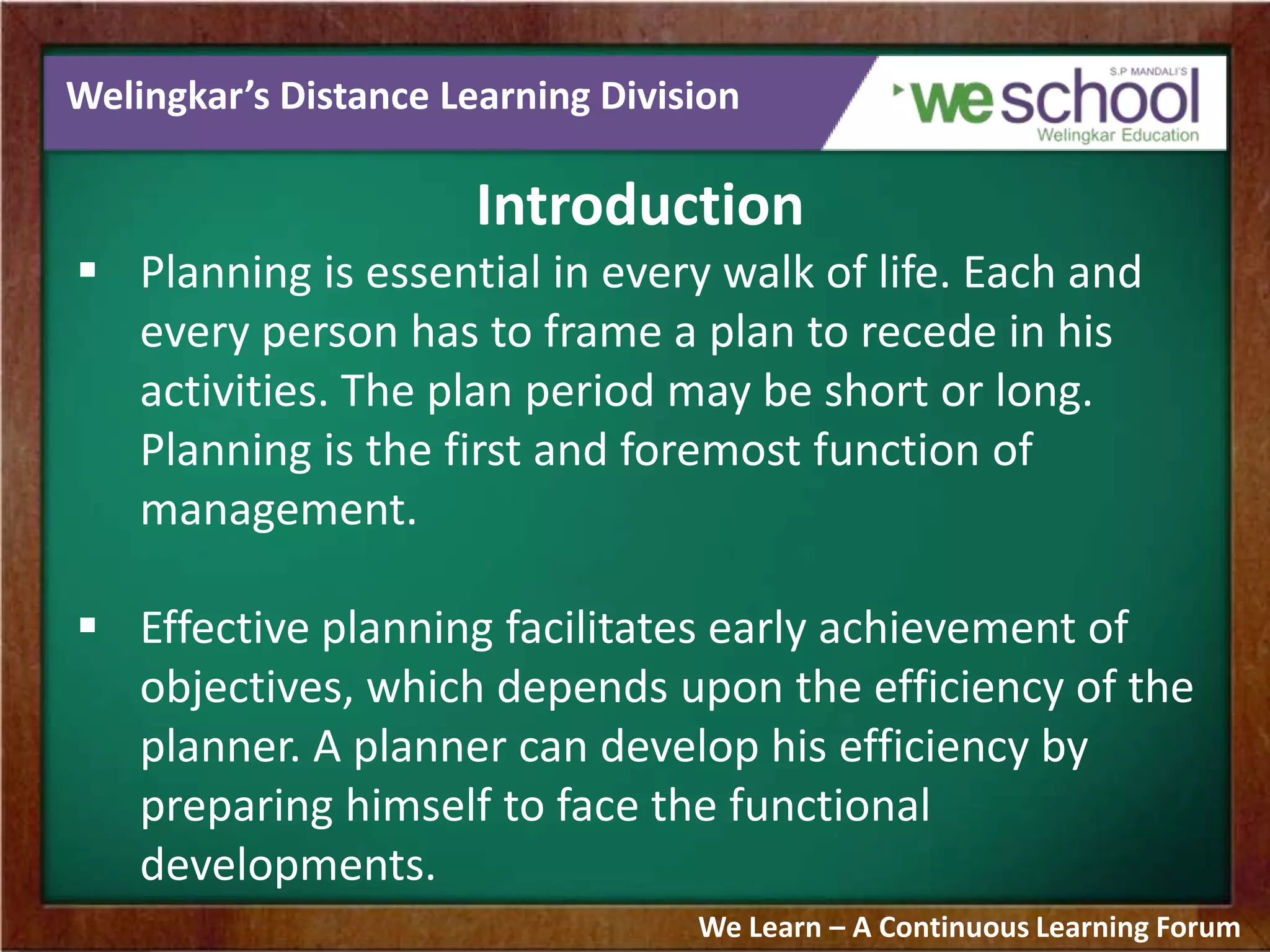 Planning in Management | PPTX