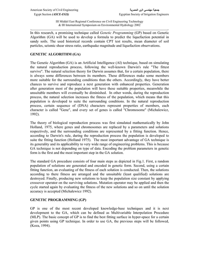 Prediction of soil liquefaction using genetic programming | PDF