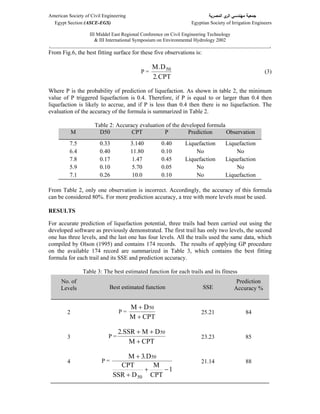 Prediction of soil liquefaction using genetic programming | PDF
