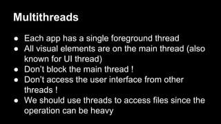 03 programmation mobile - android - (stockage, multithreads, web services) | PPT