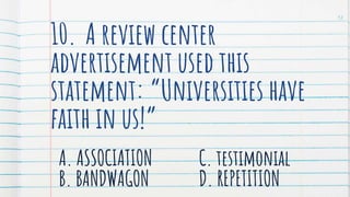 03-PROPAGANDA-TECHNIQUE-QUIZ (1) for grade 8 students | PPTX