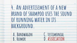 03-PROPAGANDA-TECHNIQUE-QUIZ (1) for grade 8 students | PPTX