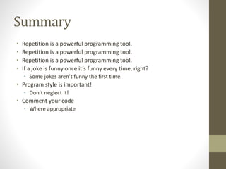 CPP03 - Repetition | PPT