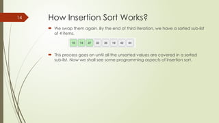 Selection Sort & Insertion Sorts Algorithms | PPTX