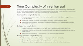 Selection Sort & Insertion Sorts Algorithms | PPTX