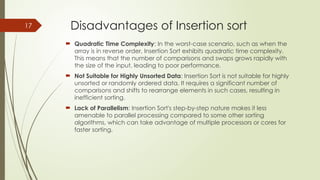 Selection Sort & Insertion Sorts Algorithms | PPTX