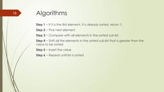 Selection Sort & Insertion Sorts Algorithms | PPTX