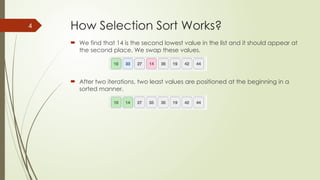Selection Sort & Insertion Sorts Algorithms | PPTX