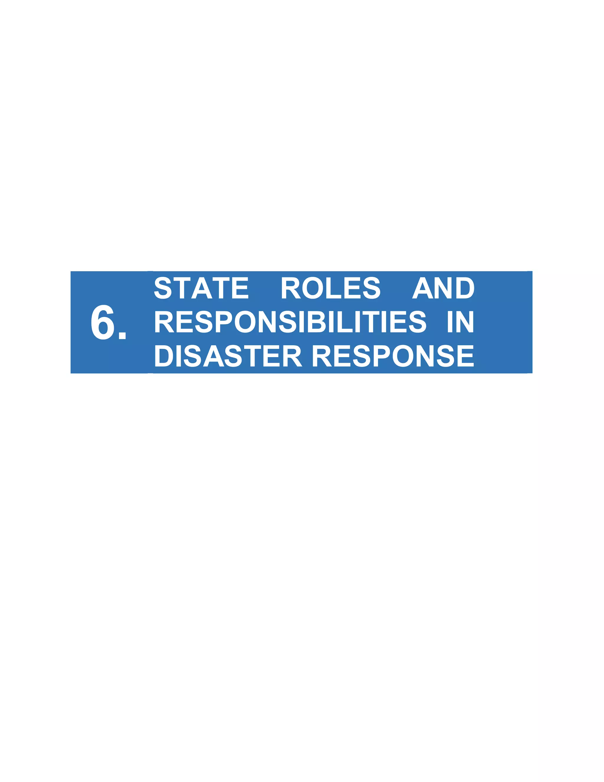03 state roles and responsibilities disaster response | PDF