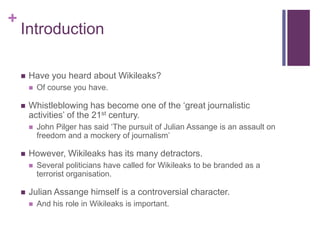 ETHICS10 - Wikileaks and the Ethics of Whistleblowing | PPT