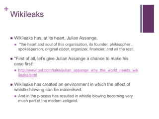 ETHICS10 - Wikileaks and the Ethics of Whistleblowing | PPT