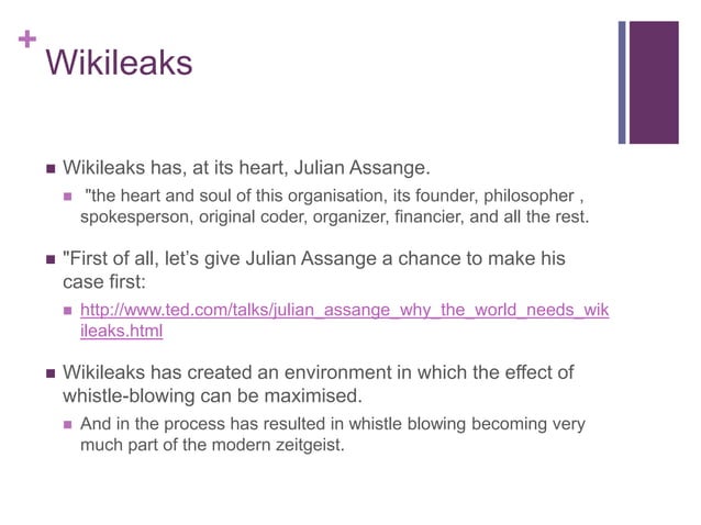 ETHICS10 - Wikileaks and the Ethics of Whistleblowing | PPT