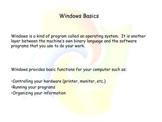 03 Windows Basics | PPT