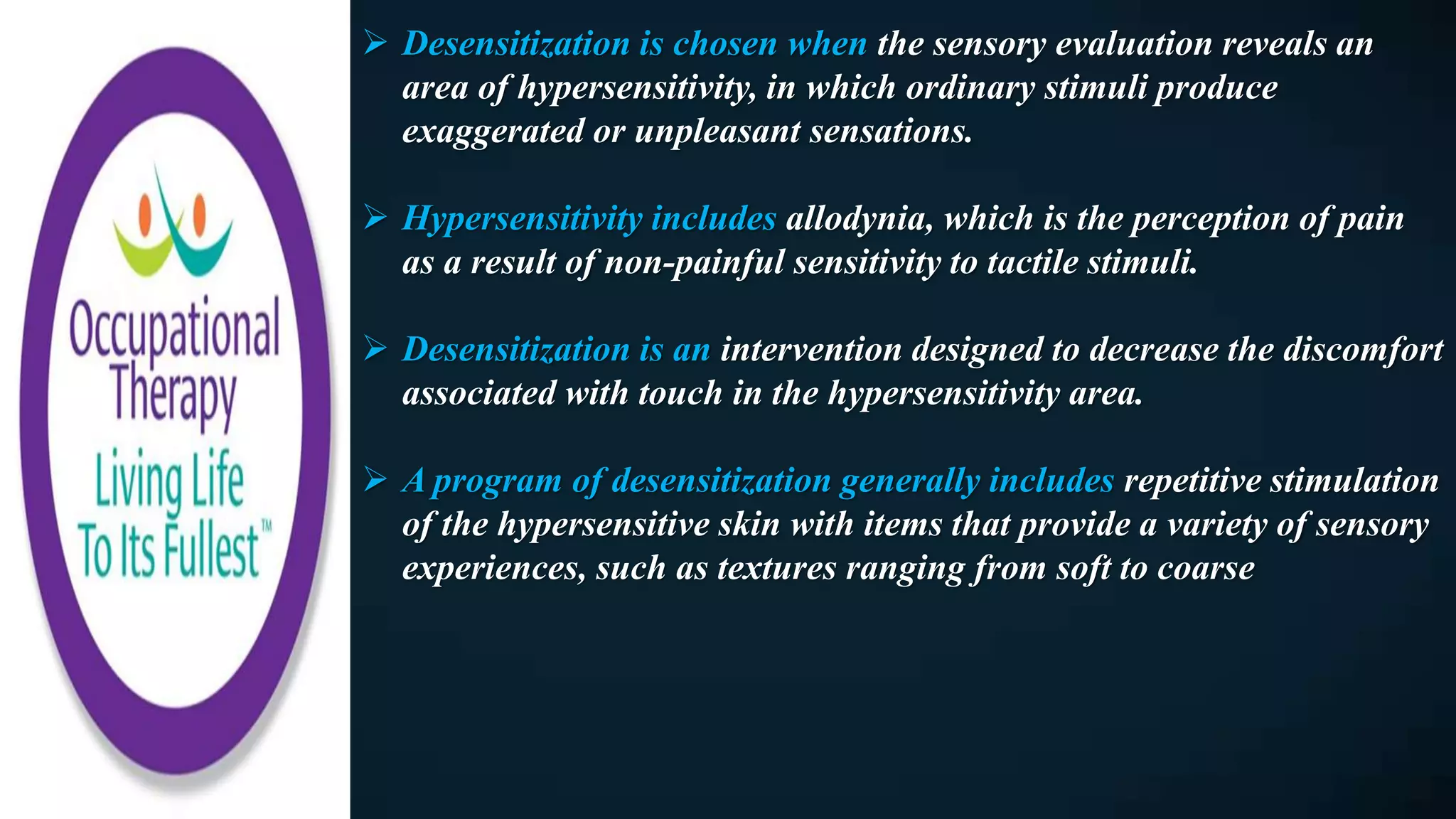 Occupational Therapy Sensory Testing and Intervention | PPTX
