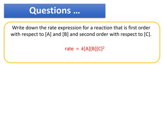 Rate Expression and Order of Reaction