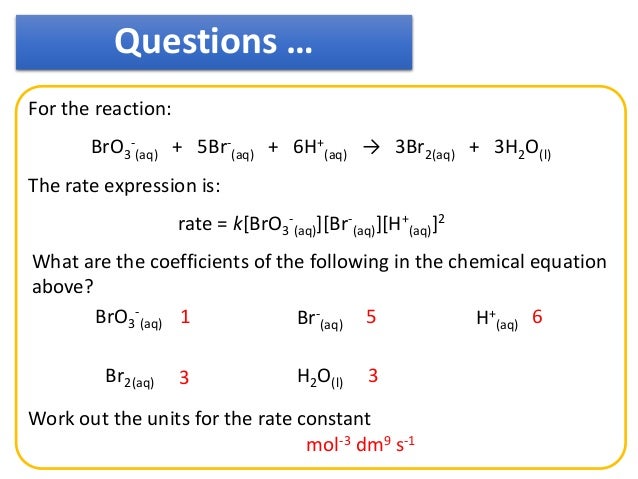 Rate Expression and Order of Reaction
