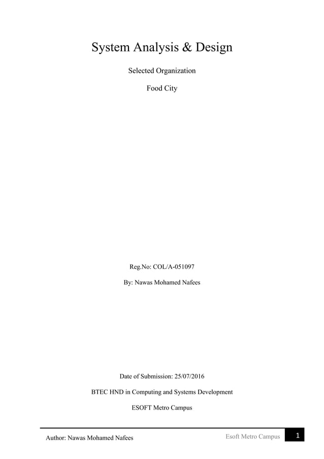 SAD Final Assignment | PDF | Computer Software and Applications | Computing