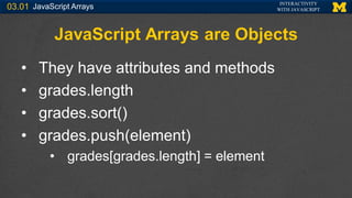 Javascript Arrays related PowerPoint slide set | PDF