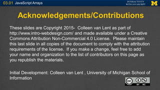 Javascript Arrays related PowerPoint slide set | PDF