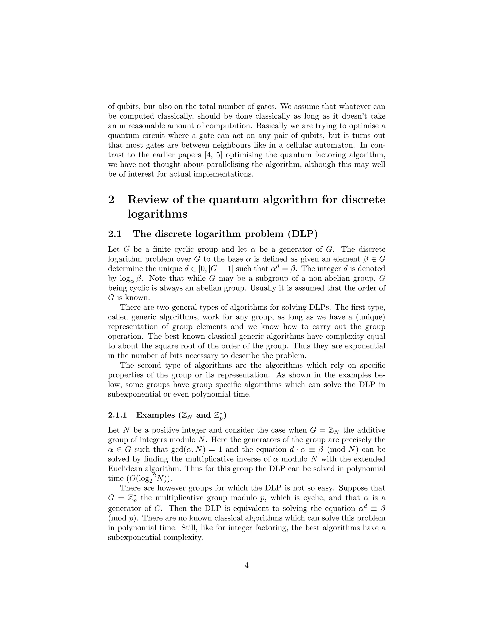 Shor's discrete logarithm quantum algorithm for elliptic curves | PDF