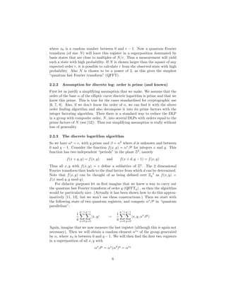 Shor's discrete logarithm quantum algorithm for elliptic curves | PDF