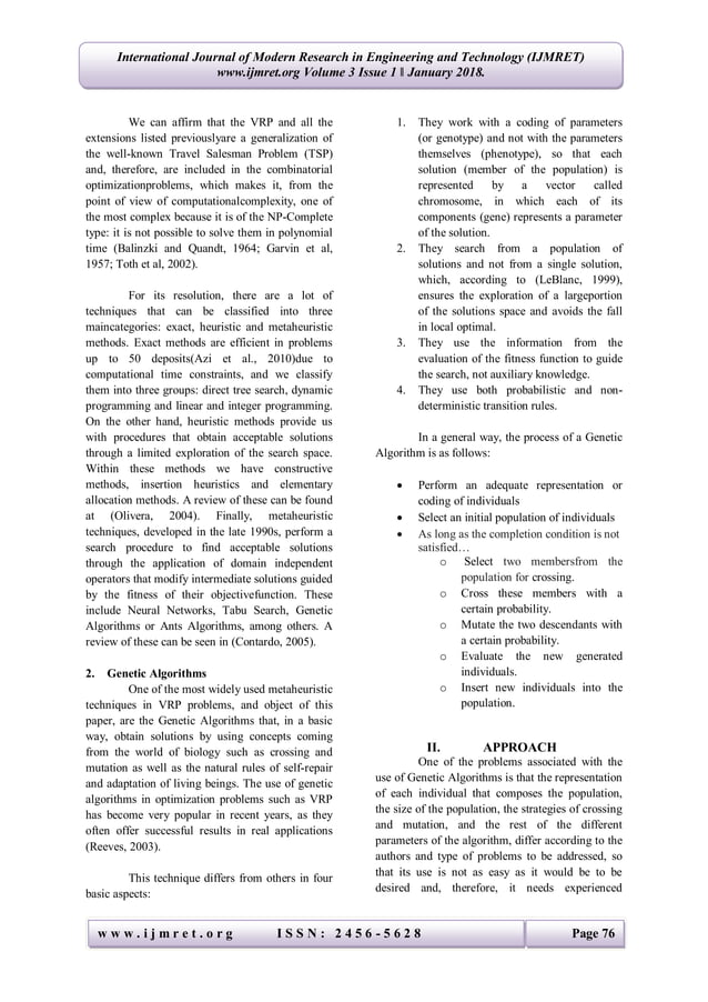Optimal combination of operators in Genetic Algorithmsfor VRP problems | PDF