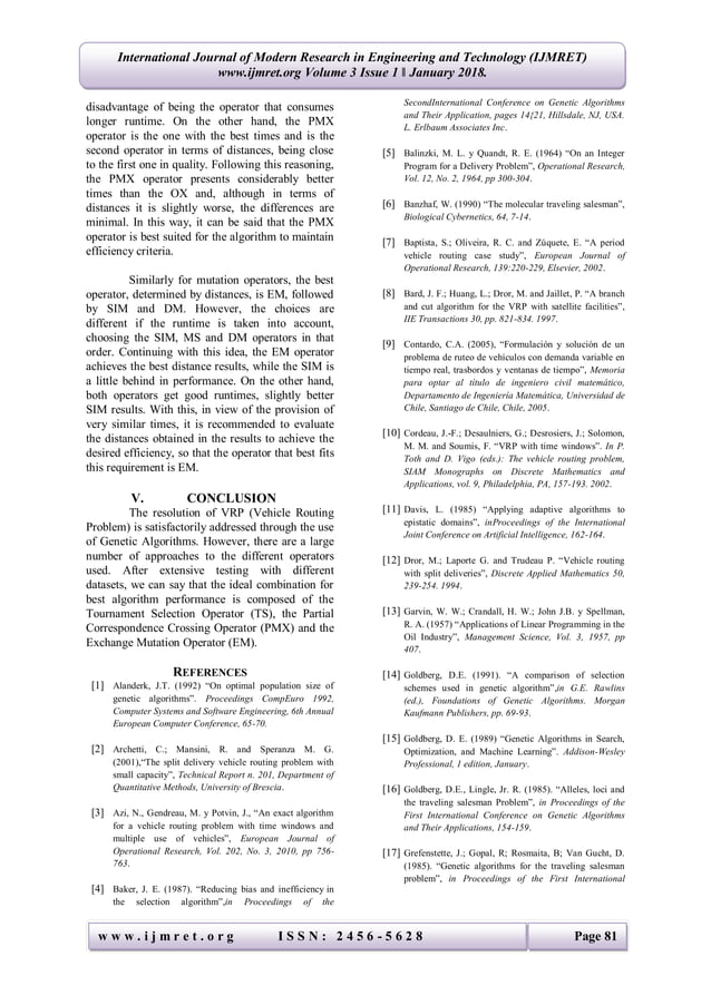 Optimal combination of operators in Genetic Algorithmsfor VRP problems | PDF