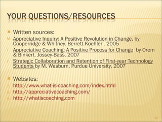 03 05 10 Appreciative Coaching & Mentoring | PPT