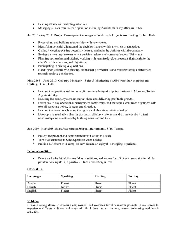 CV Hichem_kammoun | DOC | Sales | Business