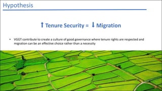 Land Tenure Security, Migration and the Voluntary Guidelines on the ...