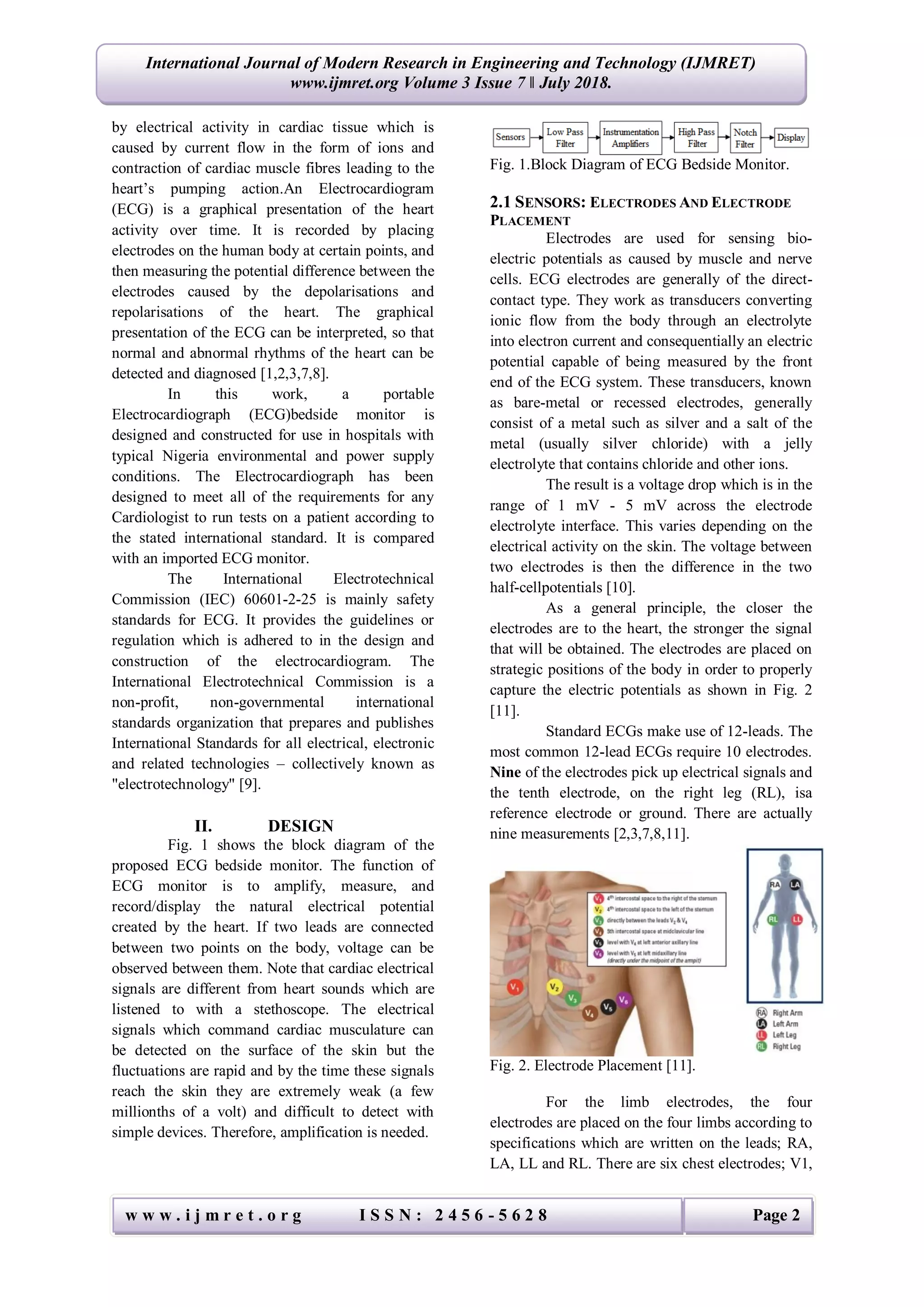 Electrocardiograph: A Portable Bedside Monitor | PDF