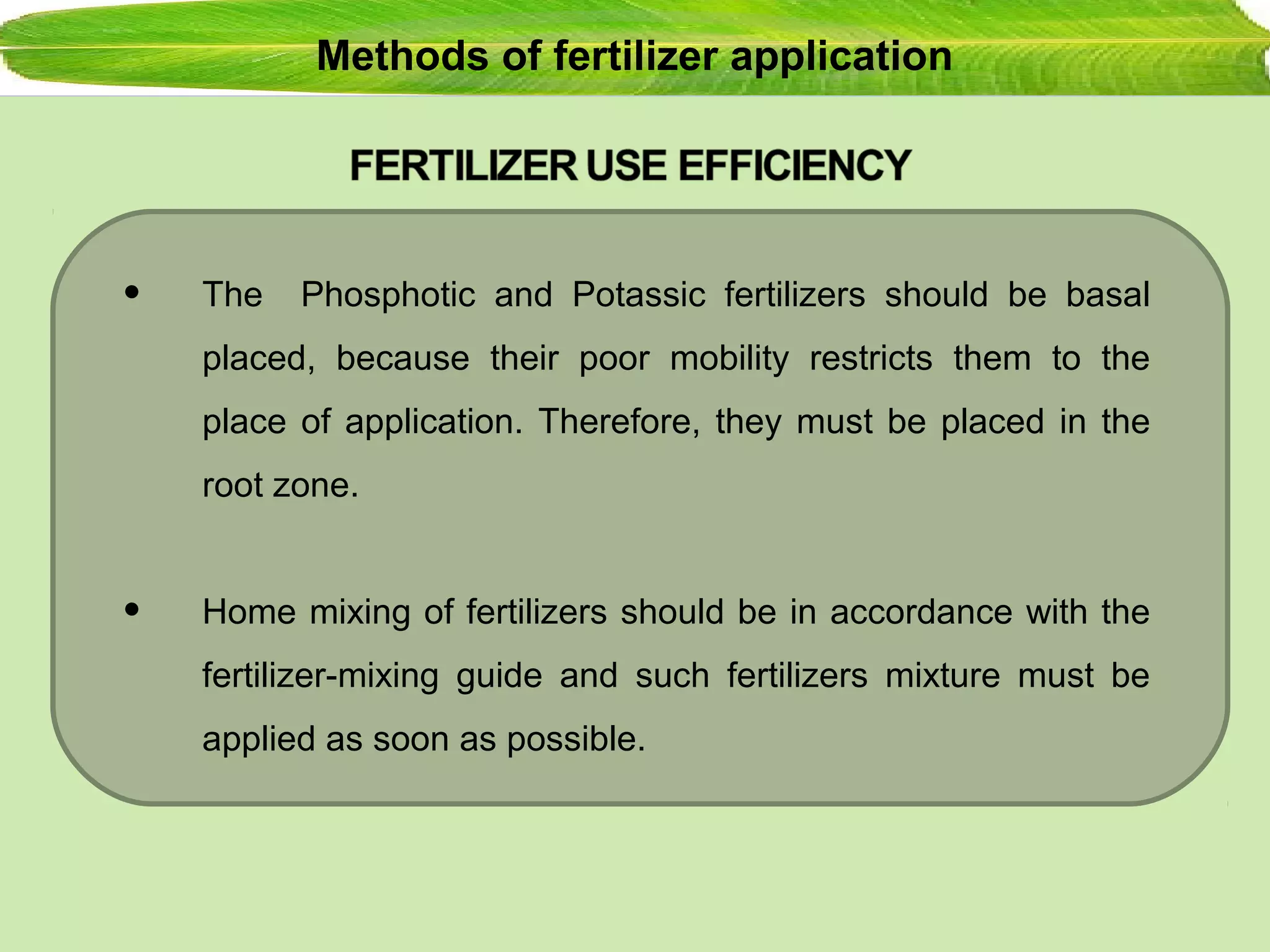 Methods of Fertilizer Application | PPT