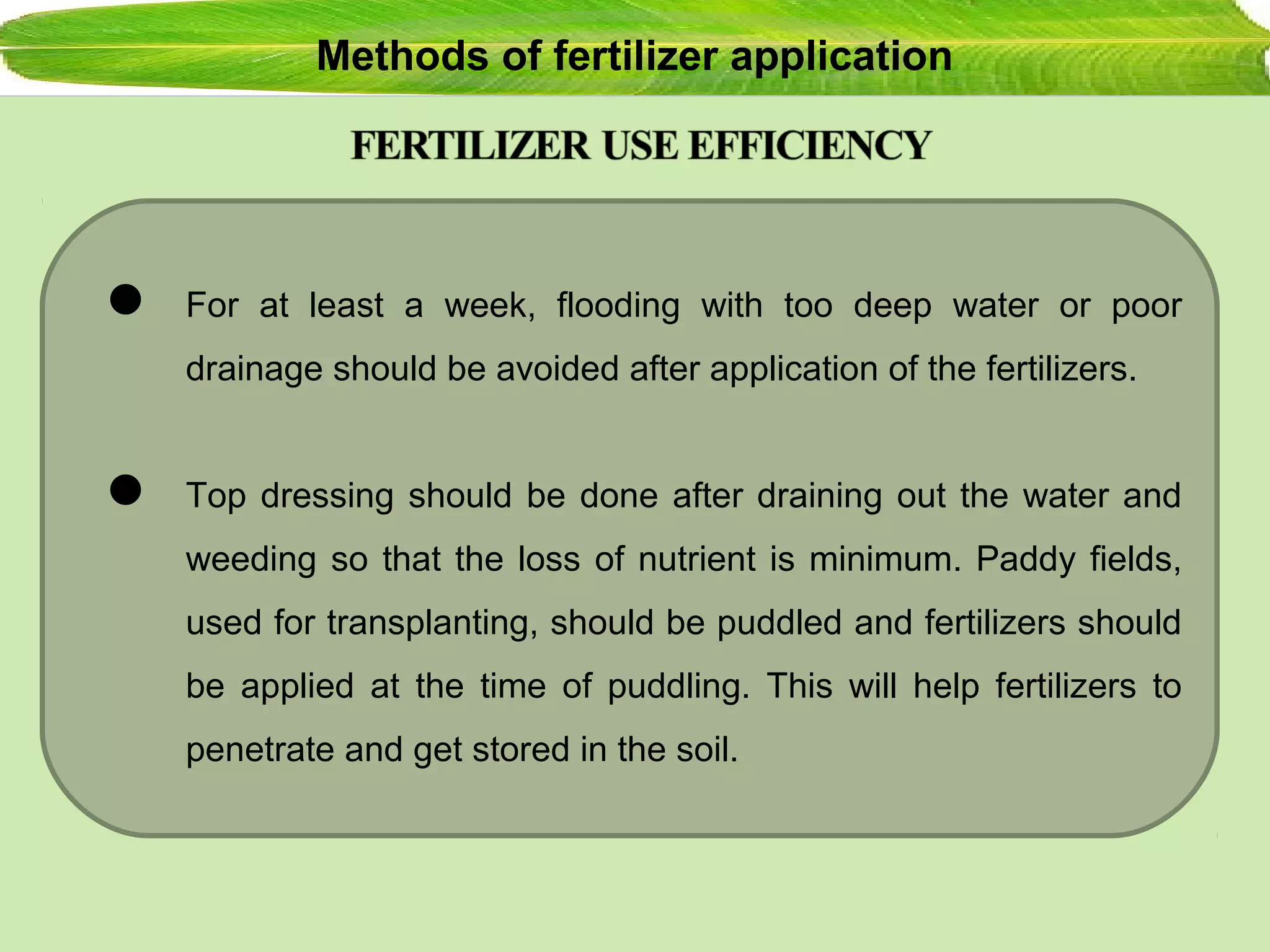 Methods of Fertilizer Application | PPT