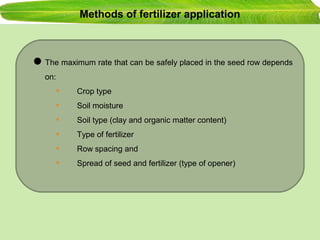 Methods of Fertilizer Application | PPT