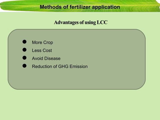 Methods of Fertilizer Application | PPT | Agriculture | Industries