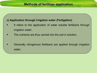 Methods of Fertilizer Application | PPT