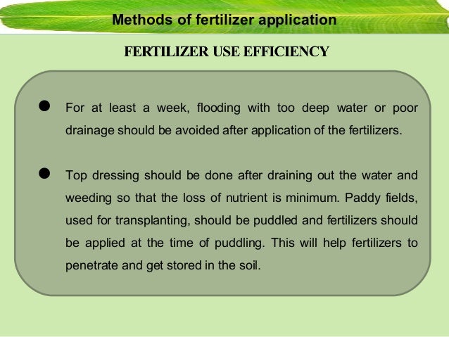 Methods Of Fertilizer Application