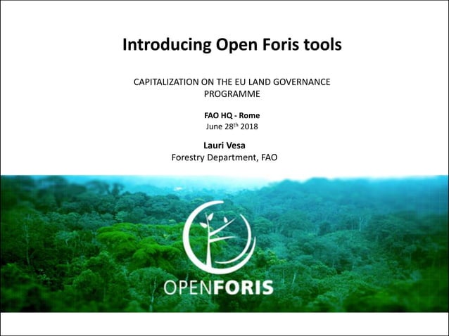 Introducing Open Foris tools | PDF
