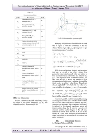 Kinematics Modeling and Simulation of SCARA Robot Arm | PDF