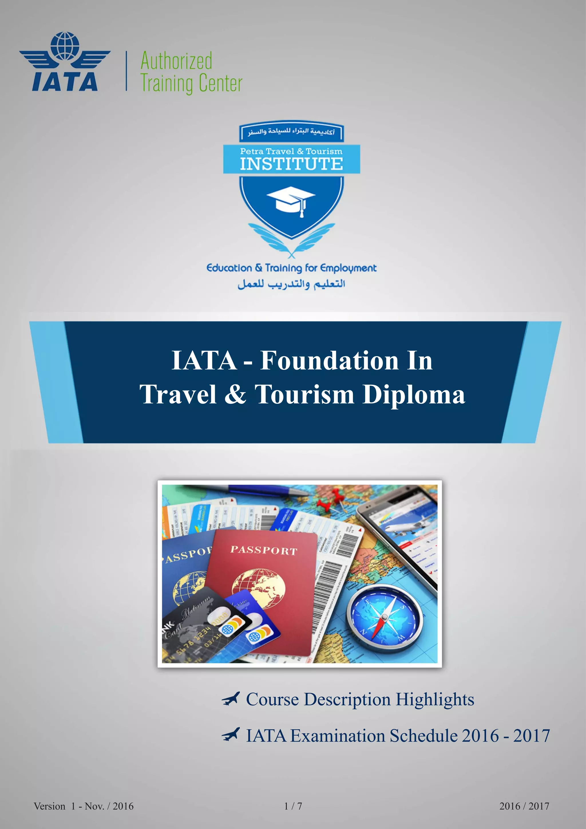 IATA - Foundation In Travel & Tourism Diploma | PDF