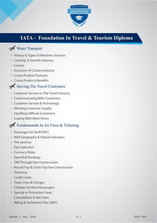 IATA - Foundation In Travel & Tourism Diploma | PDF
