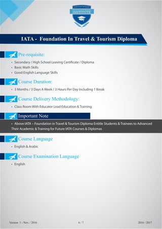 IATA - Foundation In Travel & Tourism Diploma | PDF