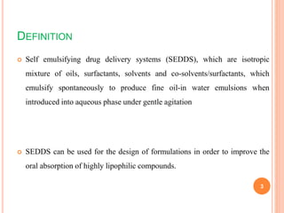 Self emulsifying drug delivery system | PPT