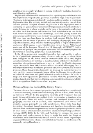 Students' Undergraduate Expectations and Post‐graduation Experiences of ...