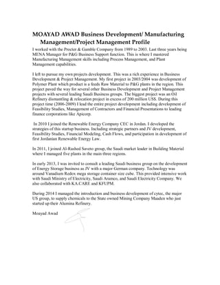 MOAYAD Awad CV Dec 2014-signed | PDF | Business Utilities | Business
