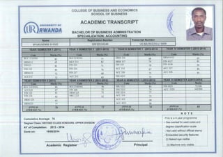 Accademic transcript URCBE | PDF