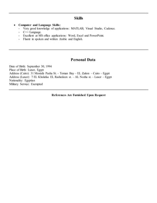 Mark Sameh (ECNG Resume) | PDF