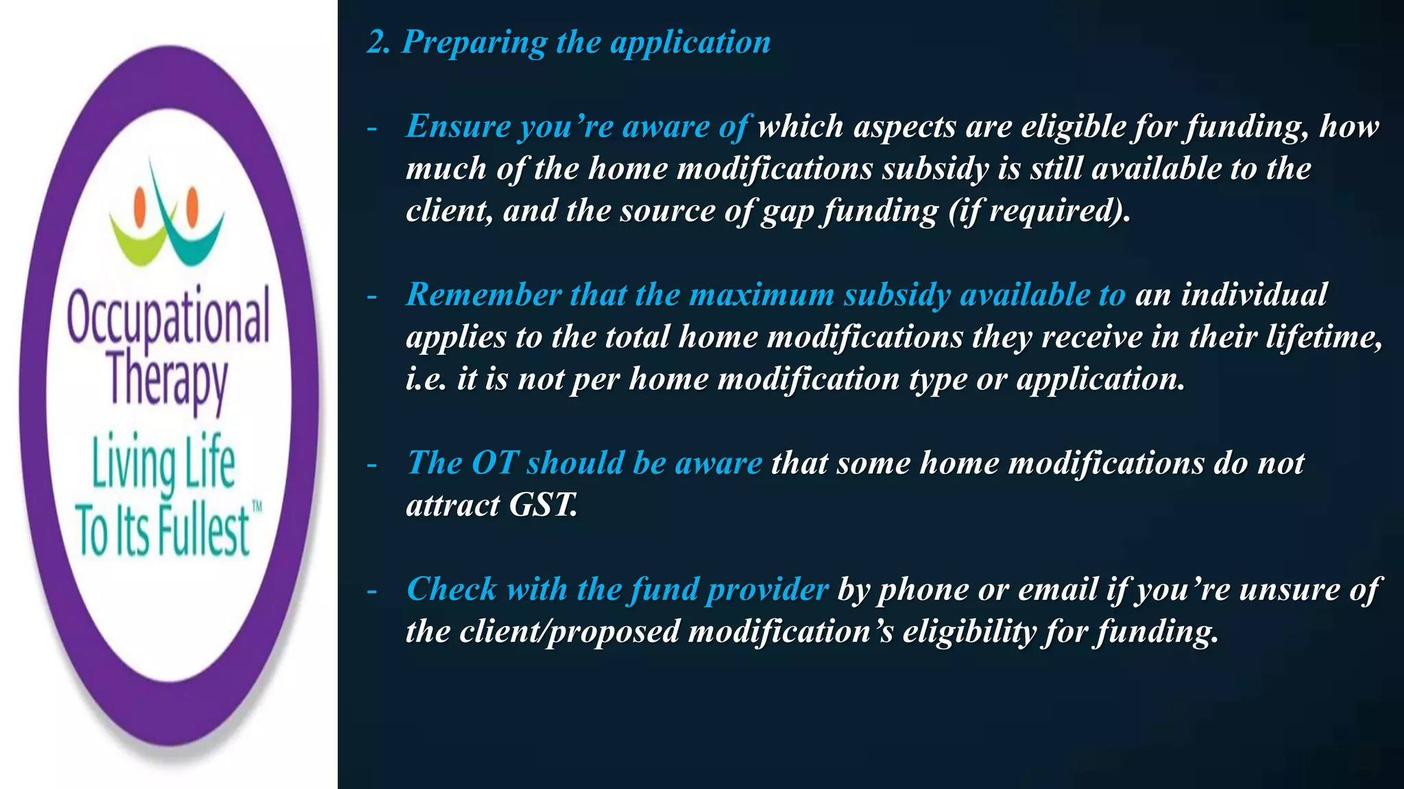 Occupational Therapy Home Modifications Guidelines | PPTX