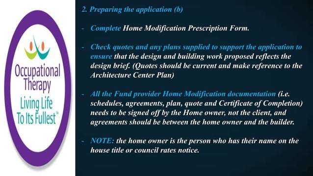Occupational Therapy Home Modifications Guidelines | PPTX