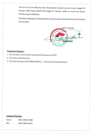 031. undangan kegiatan diskusi reguler 4 perkopindo tahun 2020 | PDF